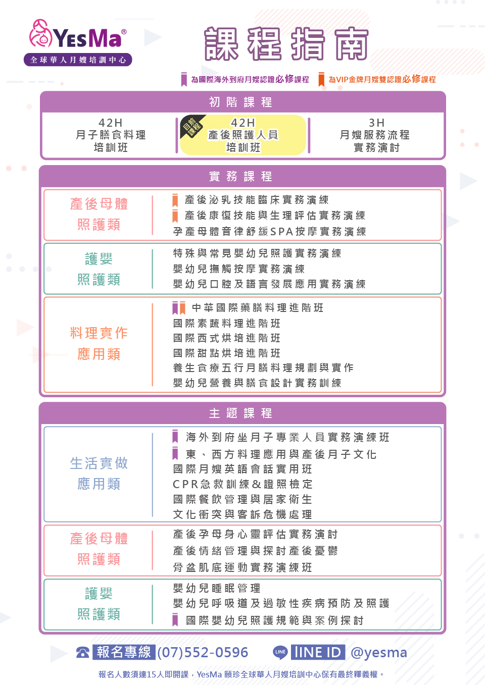 產後照護人員培訓| YesMa國內外月嫂到府坐月子